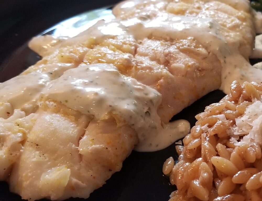 Pan Fried Wahoo with Creamy Dill Leek Sauce - Old Salt Fishing Foundation